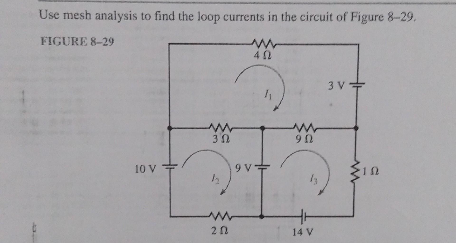 Solved Use mesh analysis to find the loop currents in the | Chegg.com
