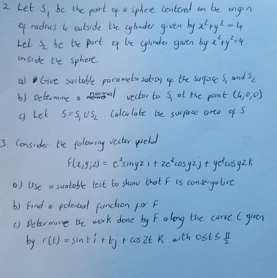 Solved o Give suitable parametrization of the surfaces, and | Chegg.com