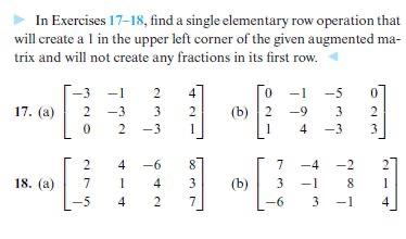 Solved In Exercises 17-18, find a single elementary row | Chegg.com