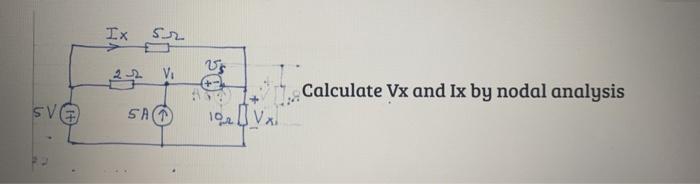 Calculate Vx and Ix by nodal analysis | Chegg.com