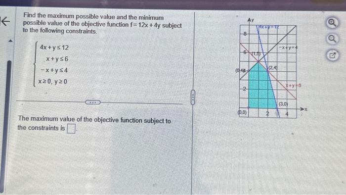 Find the maximum possible value and the minimum | Chegg.com