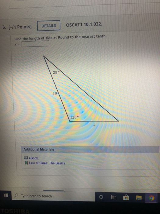 Solved 6. [-/1 Points) DETAILS OSCAT1 10.1.032. Find the | Chegg.com Solved 6. [-/1 Points) DETAILS OSCAT1 10.1.032. Find the | Chegg.com