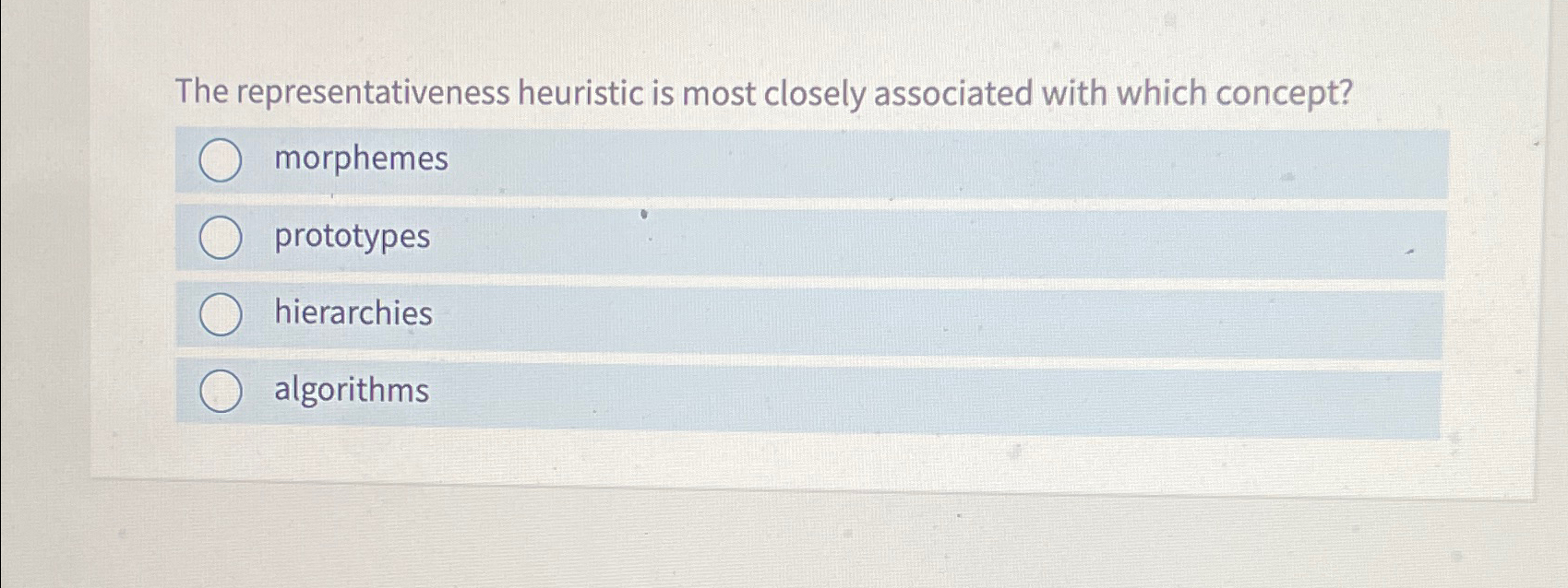 Solved The representativeness heuristic is most closely | Chegg.com