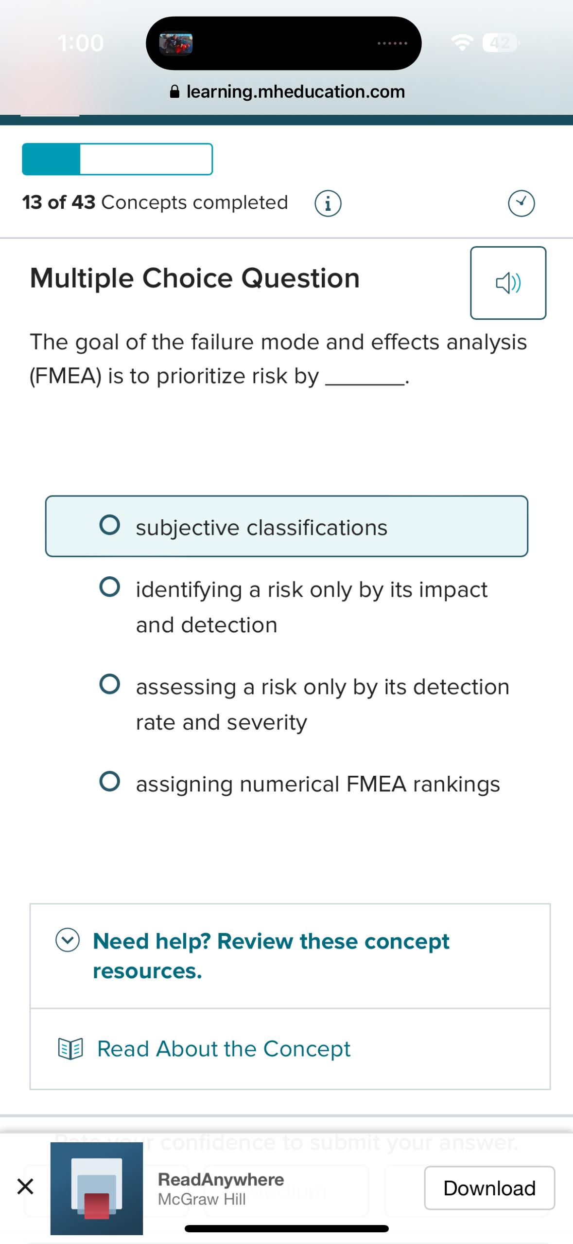 Solved Multiple Choice QuestionThe goal of the failure mode | Chegg.com