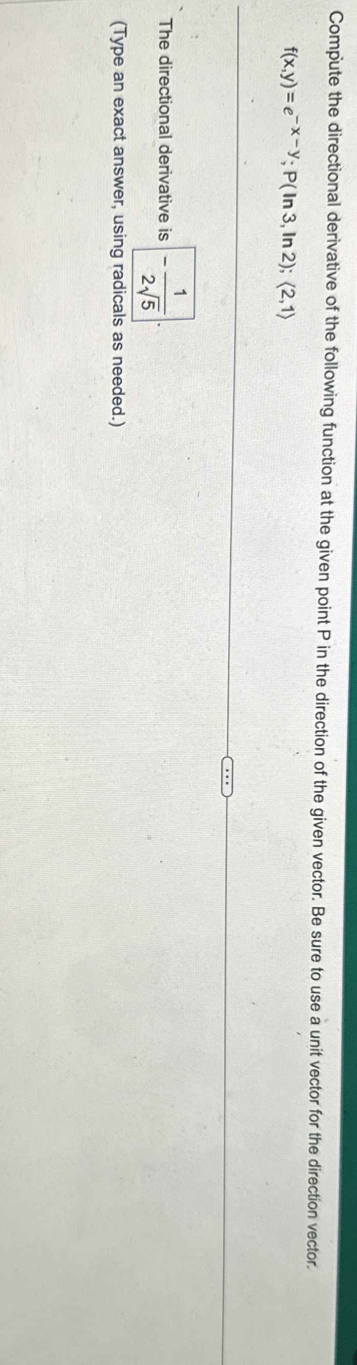 Solved Compute the directional derivative of the following | Chegg.com