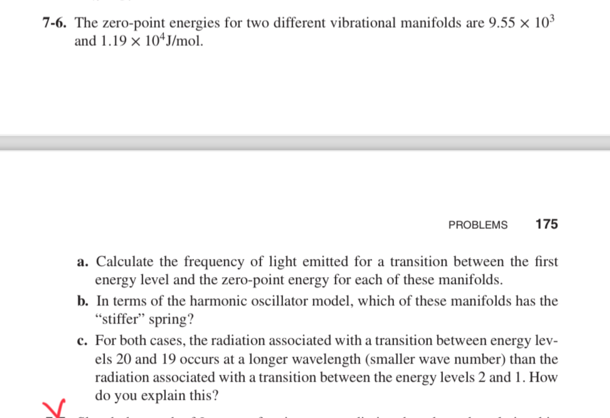 Solved 7-6. ﻿The zero-point energies for two different | Chegg.com