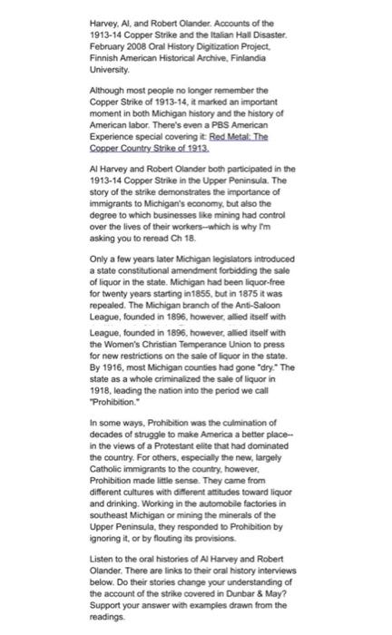 a Harvey, Al, and Robert Olander Accounts of the | Chegg.com