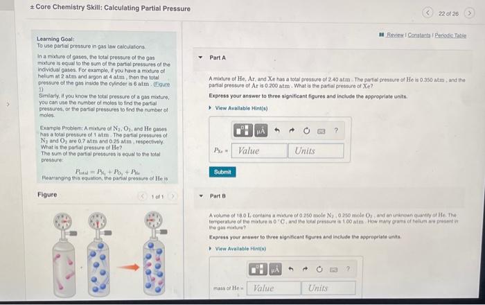 Solved Core Chemistry Skill: Calculating Partial Pressure 22 | Chegg.com