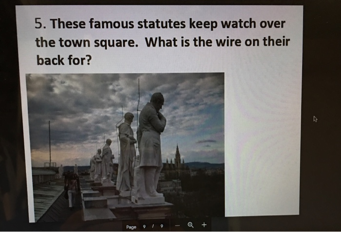 Solved 5. These famous statutes keep watch over the town | Chegg.com