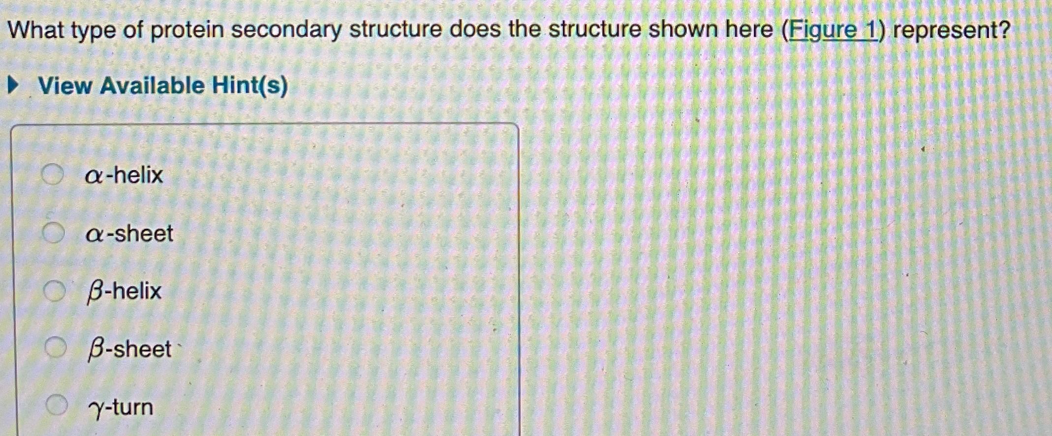 What type of protein secondary structure does the | Chegg.com