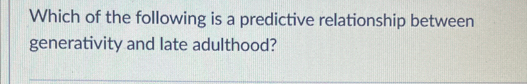 Solved Which of the following is a predictive relationship | Chegg.com