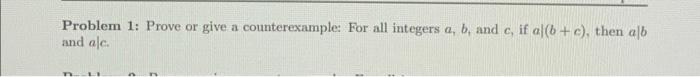 Solved Problem 1: Prove or give a counterexample: For all | Chegg.com