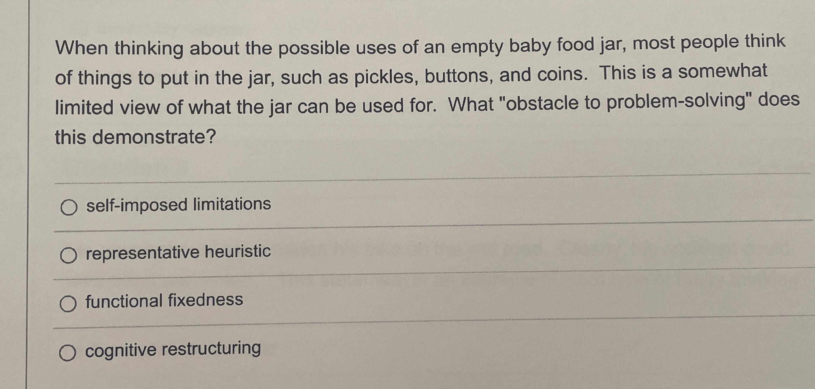Solved When thinking about the possible uses of an empty | Chegg.com