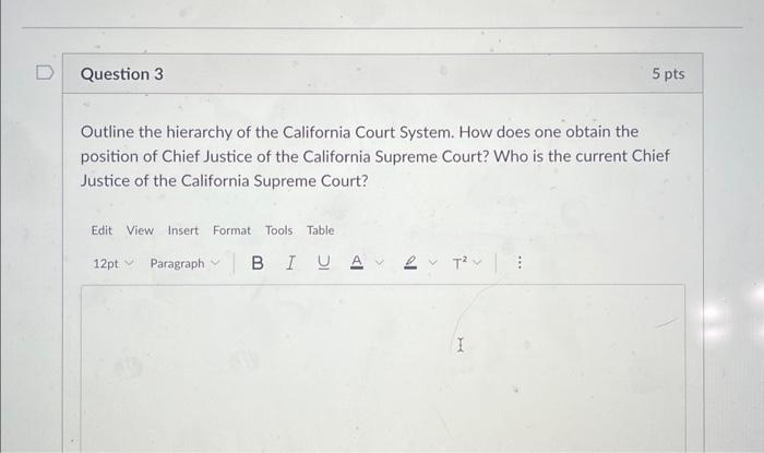 Outline the hierarchy of the California Court System. | Chegg.com