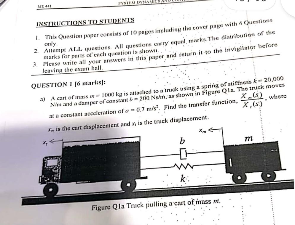 Solved INSTRUCTIONSTOSTUDENTS 1. This Question paper | Chegg.com
