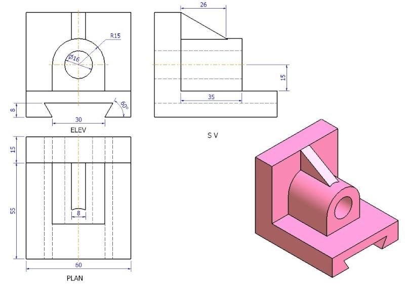 Draw in an A3 sheet the following drawings for the | Chegg.com