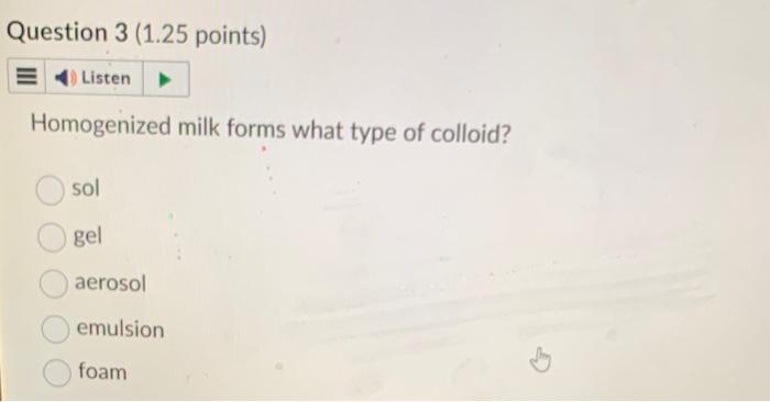 Solved Butter forms what type of colloid? foam sol aerosol | Chegg.com