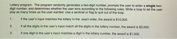 Solved Lottery Program The Program Randomly Generates A 