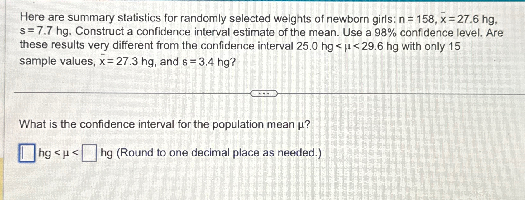 Solved Here are summary statistics for randomly selected | Chegg.com
