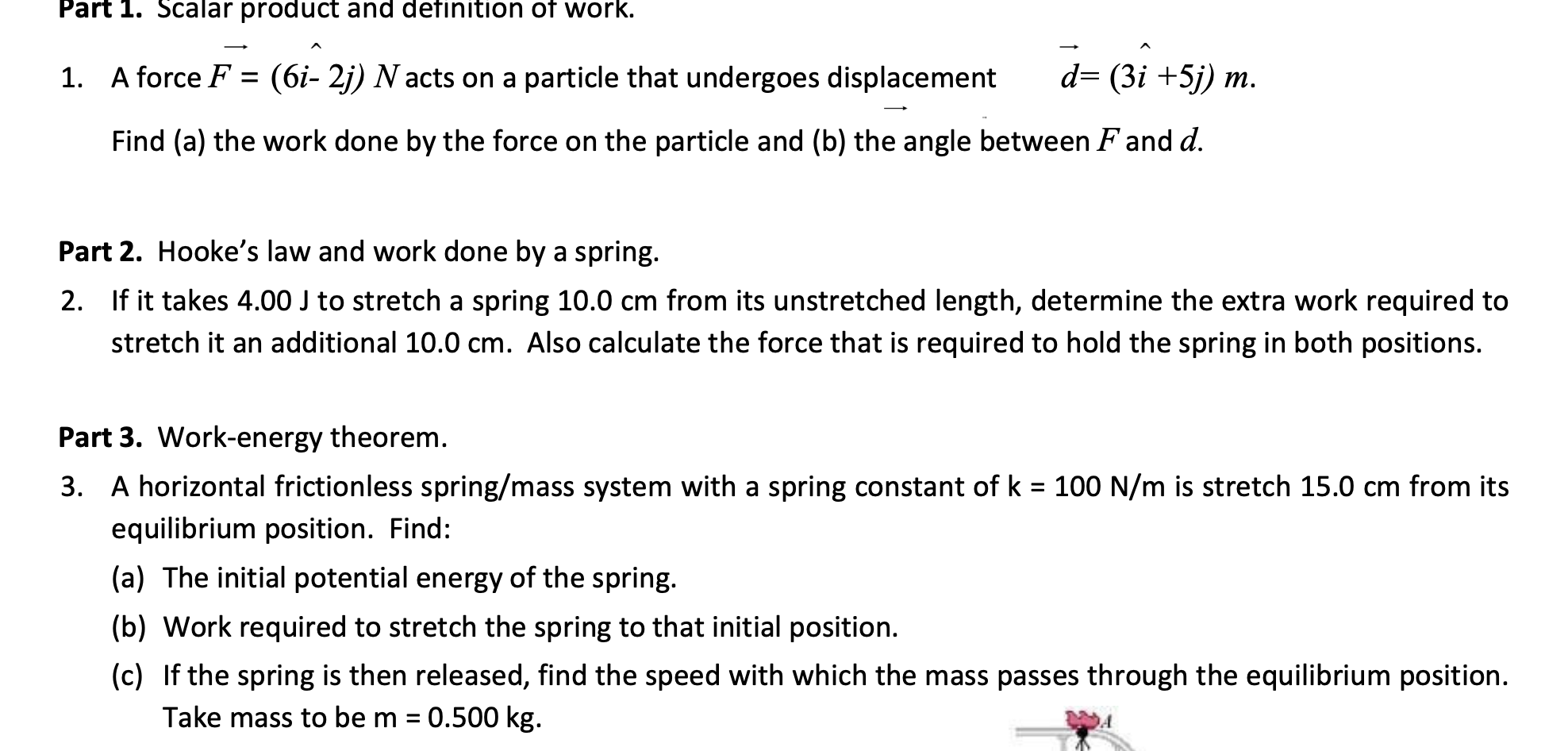Solved Part 1. ﻿Scalar product and detinition of work.A | Chegg.com