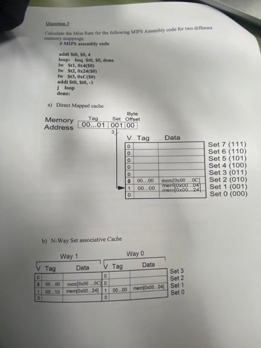 Solved Qecutiona. Catculate the Mis Rate for the following | Chegg.com
