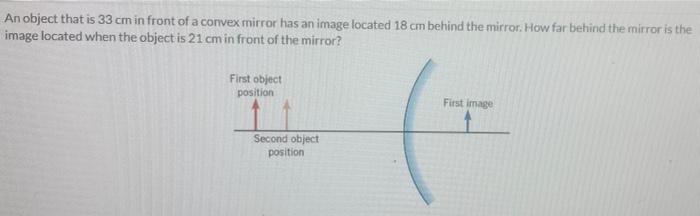 Solved An object that is 33 crn in front of a convex mirror | Chegg.com