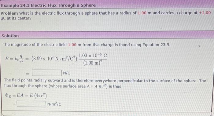 Solved Example 24.1 Electric Flux Through a Sphere Problem | Chegg.com