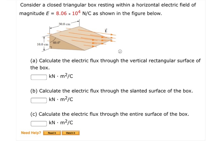 Solved Consider a closed triangular box resting within a | Chegg.com