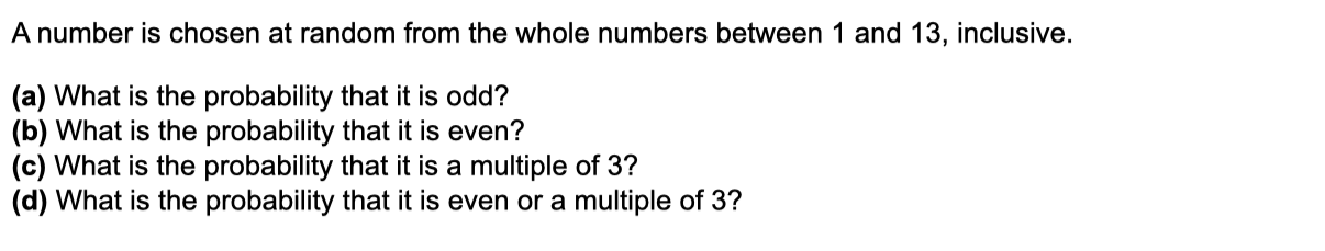 Solved A number is chosen at random from the whole numbers | Chegg.com