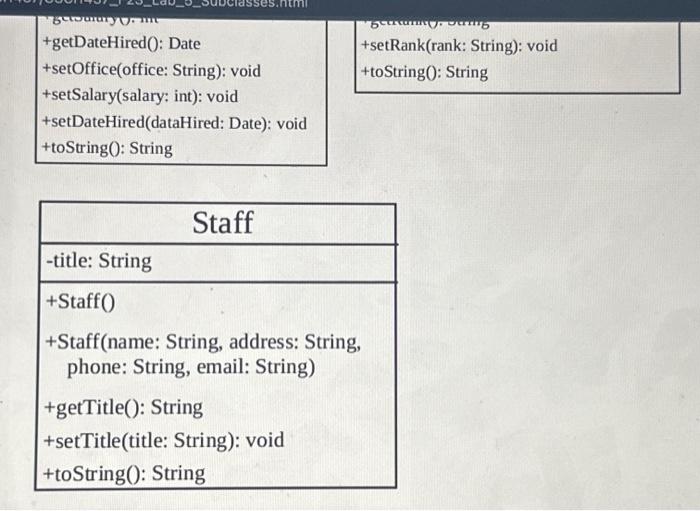 Solved Step 1. Implement the Person, Student, Employee, | Chegg.com
