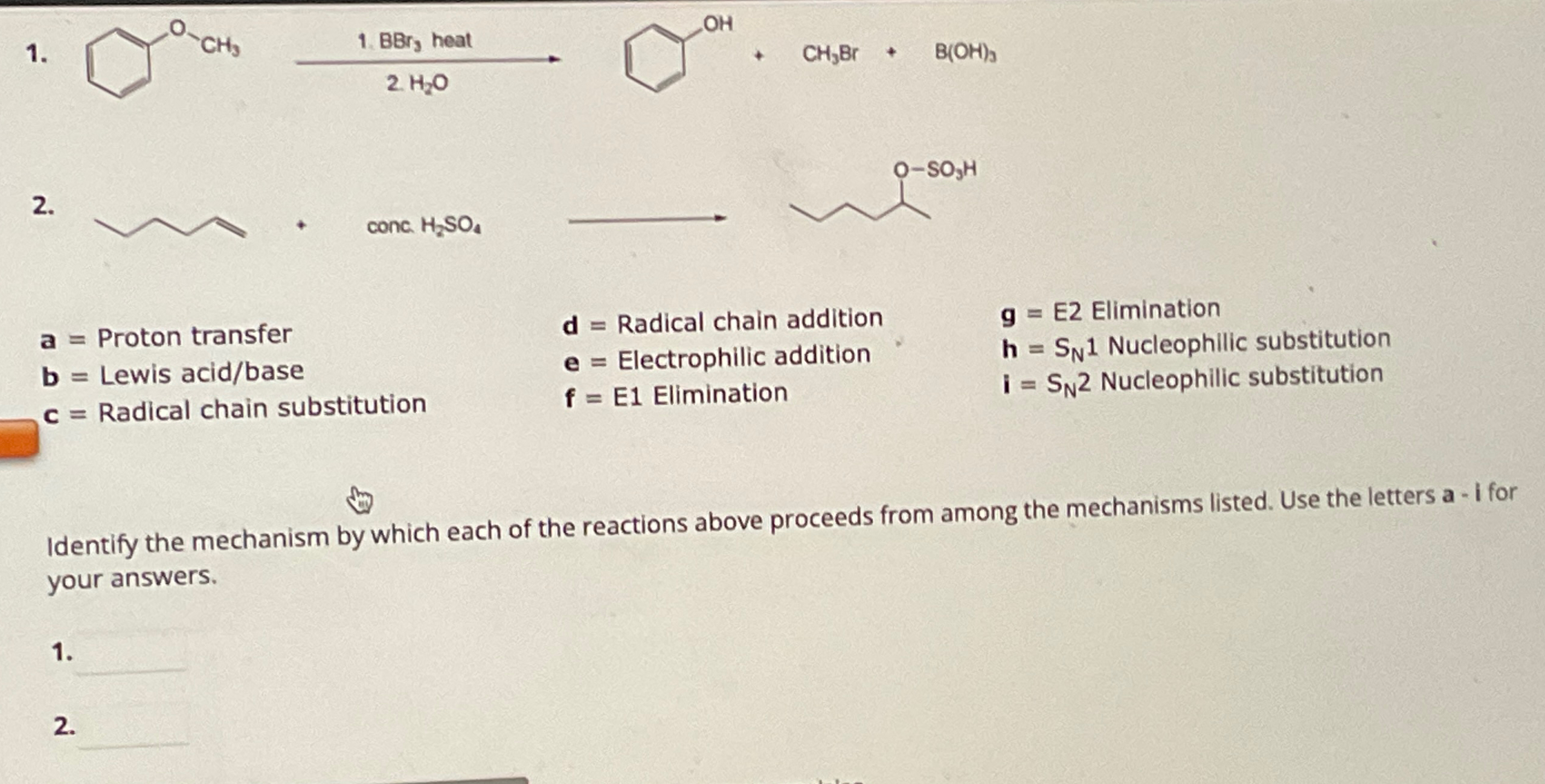 Solved a = ﻿Proton transferb = ﻿Lewis acid/basec = ﻿Radical | Chegg.com