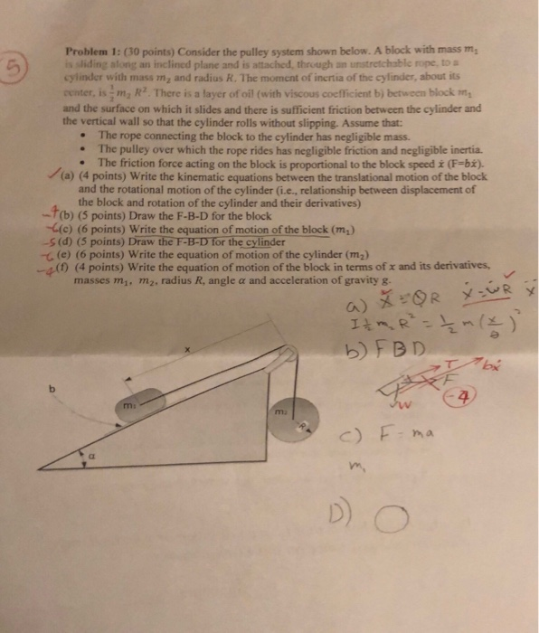 Solved Problem 1: (30 points) Consider the palley system | Chegg.com