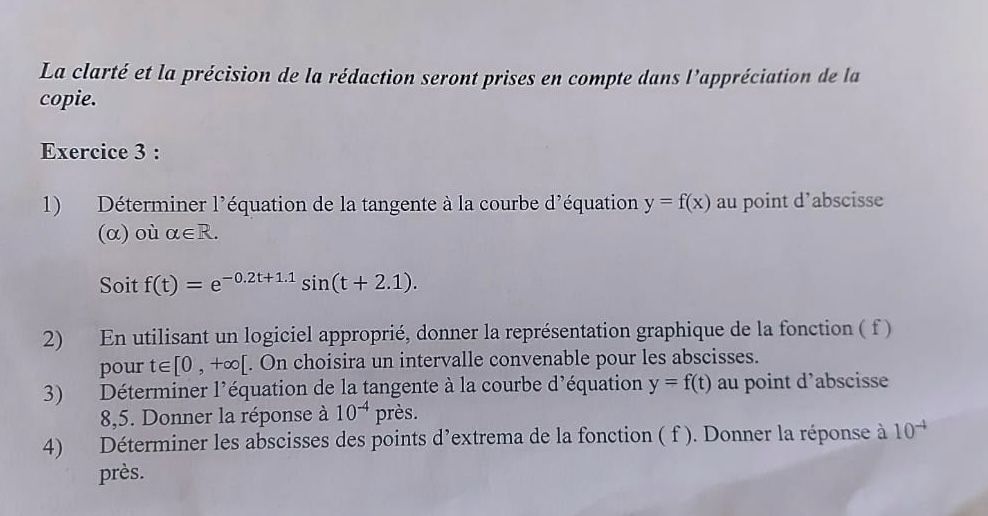 Donner les solutions pour ce exerciceExercice 3 | Chegg.com