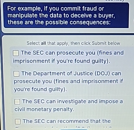 Solved For example, if you commit fraud or manipulate the | Chegg.com