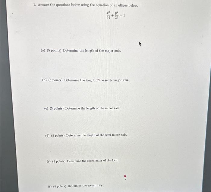 Solved 1. Answer the questions below using the equation of | Chegg.com