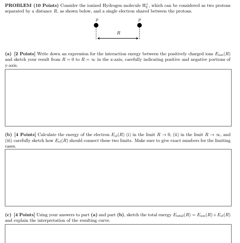 Solved PROBLEM (10 ﻿Points) ﻿Consider the ionized Hydrogen | Chegg.com
