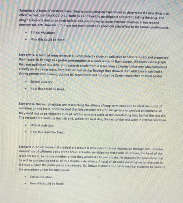 Solved Name: Research Ethics Complete the worksheet by | Chegg.com