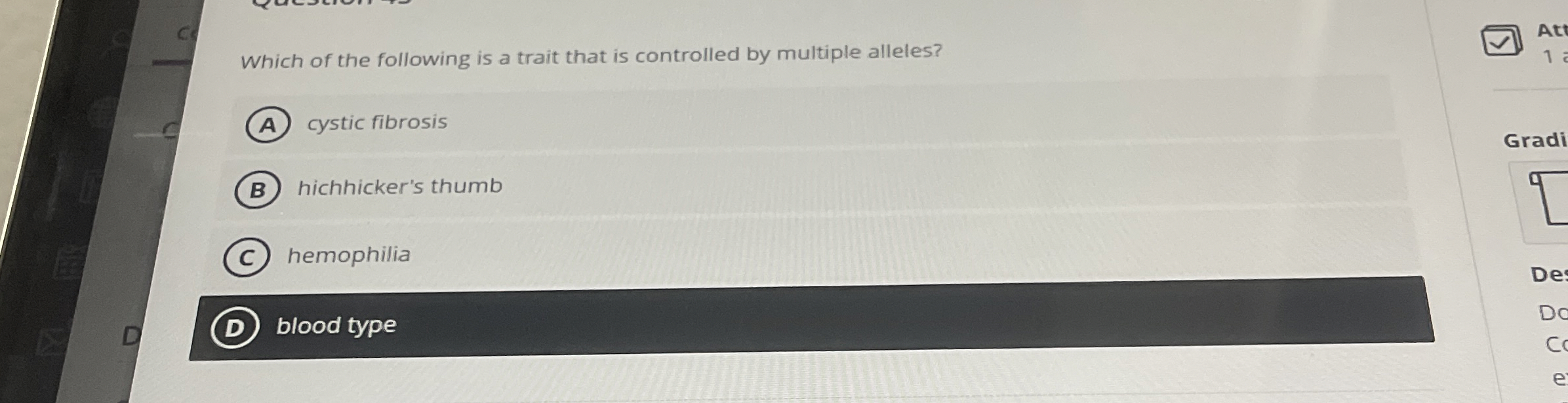 Solved Which of the following is a trait that is controlled | Chegg.com