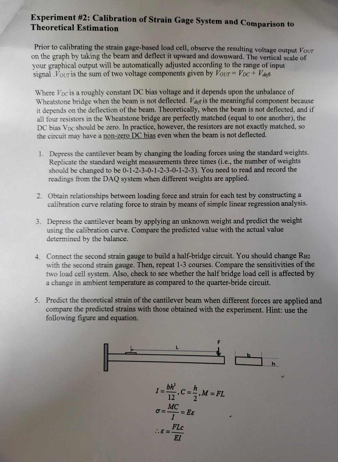 Solved Experiment \#1: Building a quarter-bridge circuit | Chegg.com
