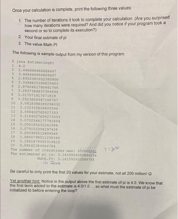 Solved Part A: Estimating Pi There are many formulas that | Chegg.com