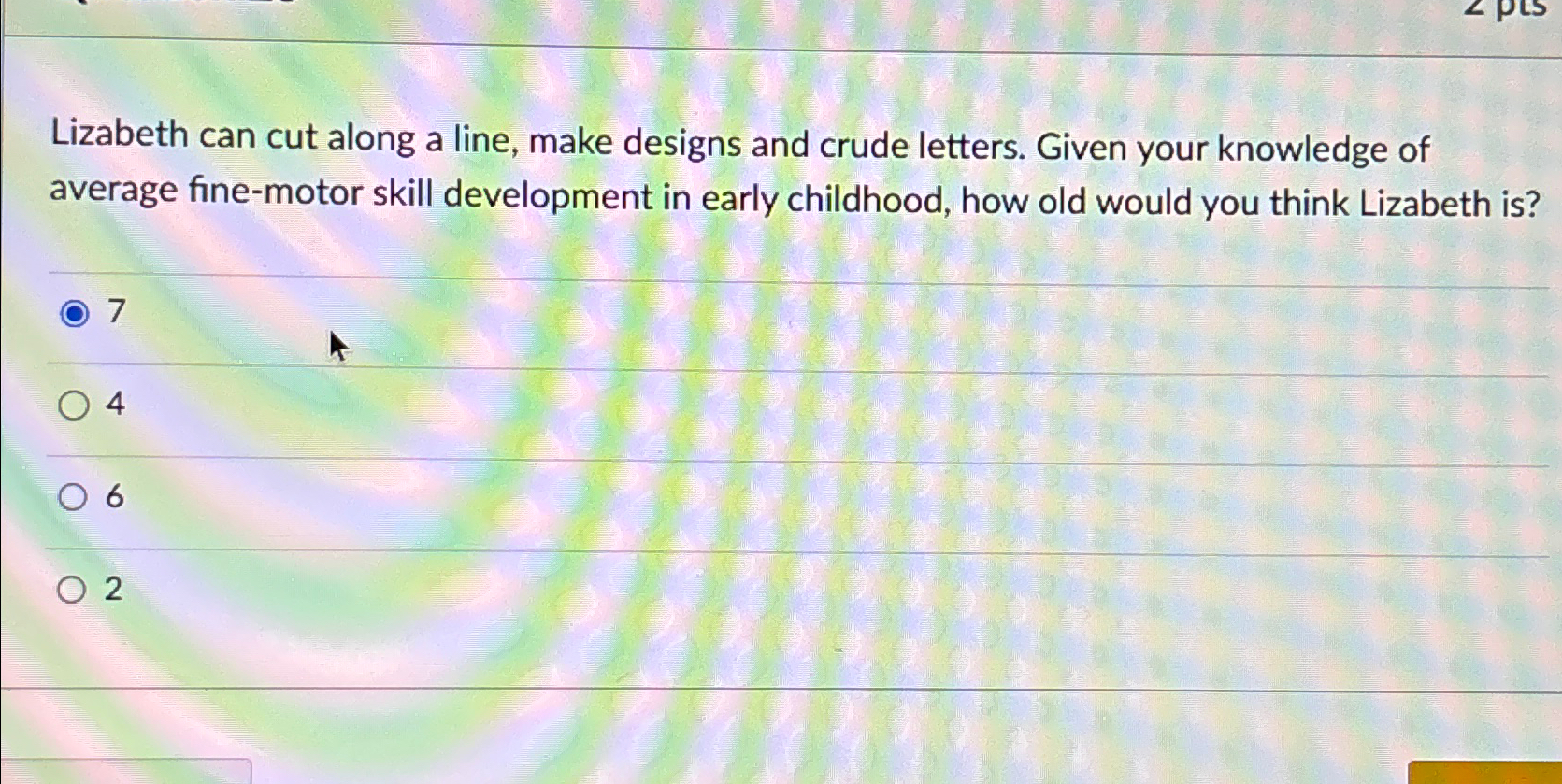 Solved Lizabeth can cut along a line, make designs and crude | Chegg.com