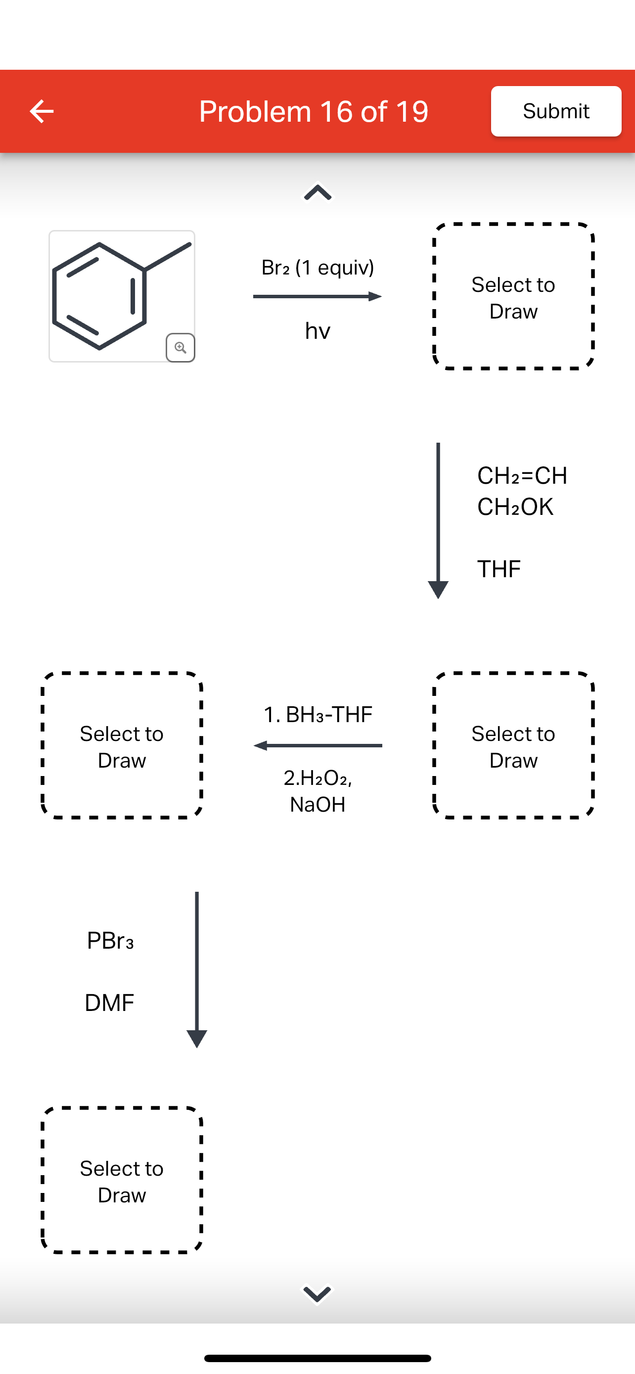 Solved Problem 16 ﻿of 19Select toDraw | Chegg.com