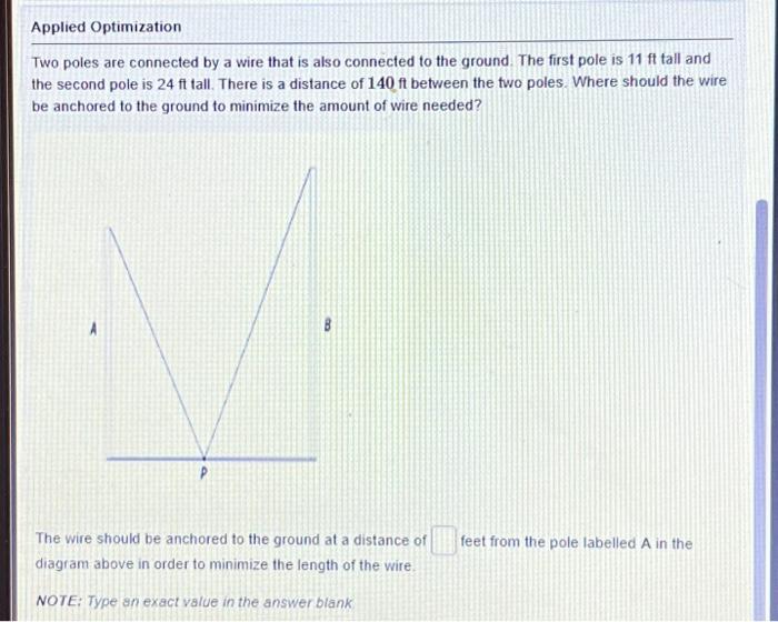 Solved Applied Optimization Two poles are connected by a | Chegg.com