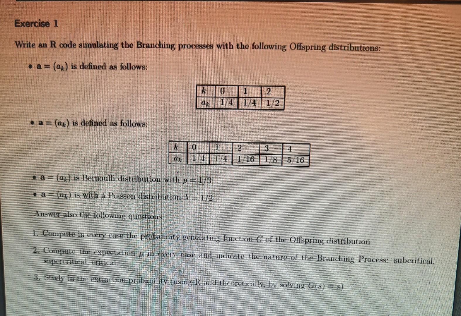 Solved Write an R code simulating the Branching processes | Chegg.com