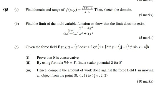 Solved x+y-1 Q5 (a) Find domain and range of f(x,y) = Then, | Chegg.com