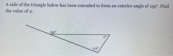 Solved A side of the triangle has been extended to form an | Chegg.com