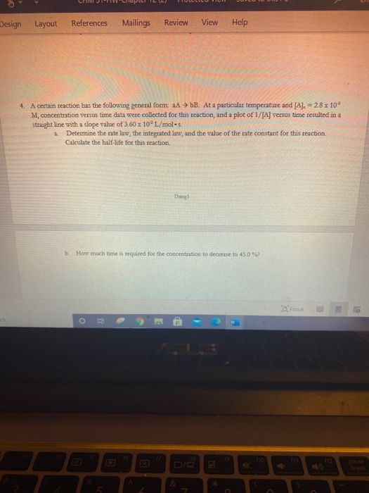 Solved Design Layout References Mailings Review View Help 4. | Chegg.com