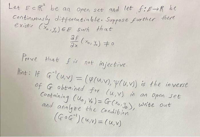 Solved Let E⊂R^2 be an open set and let f : E → R be | Chegg.com
