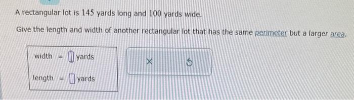 Solved A rectangular field is 115 meters long and 85 meters | Chegg.com