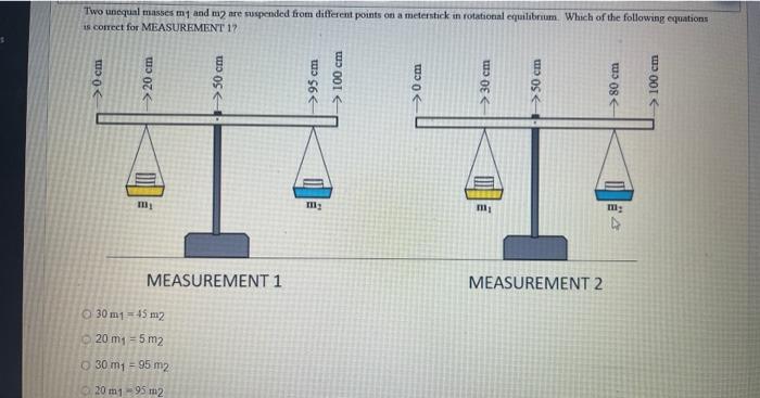 Solved Two unequal masses m1 and m2 are surpended from | Chegg.com